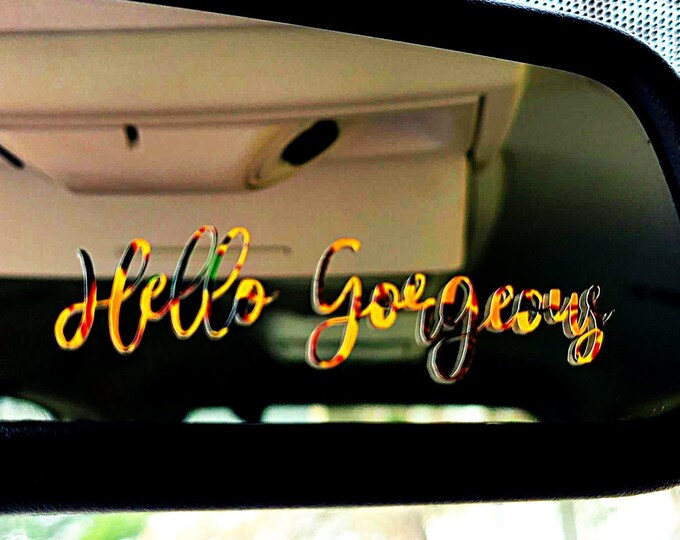 Hello Gorgeous Mirror Sticker | Motivational Quotes | Removable Mirror ...