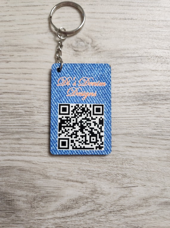 QR Code Keychain Business QR Code Keychain Scannable Keychain - Etsy
