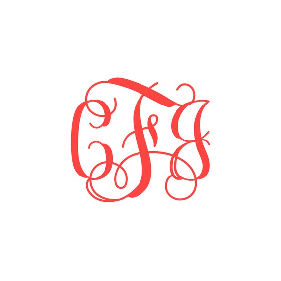 Iron on Monogram Decal Monogram Decal Vine Monogram Iron | Etsy