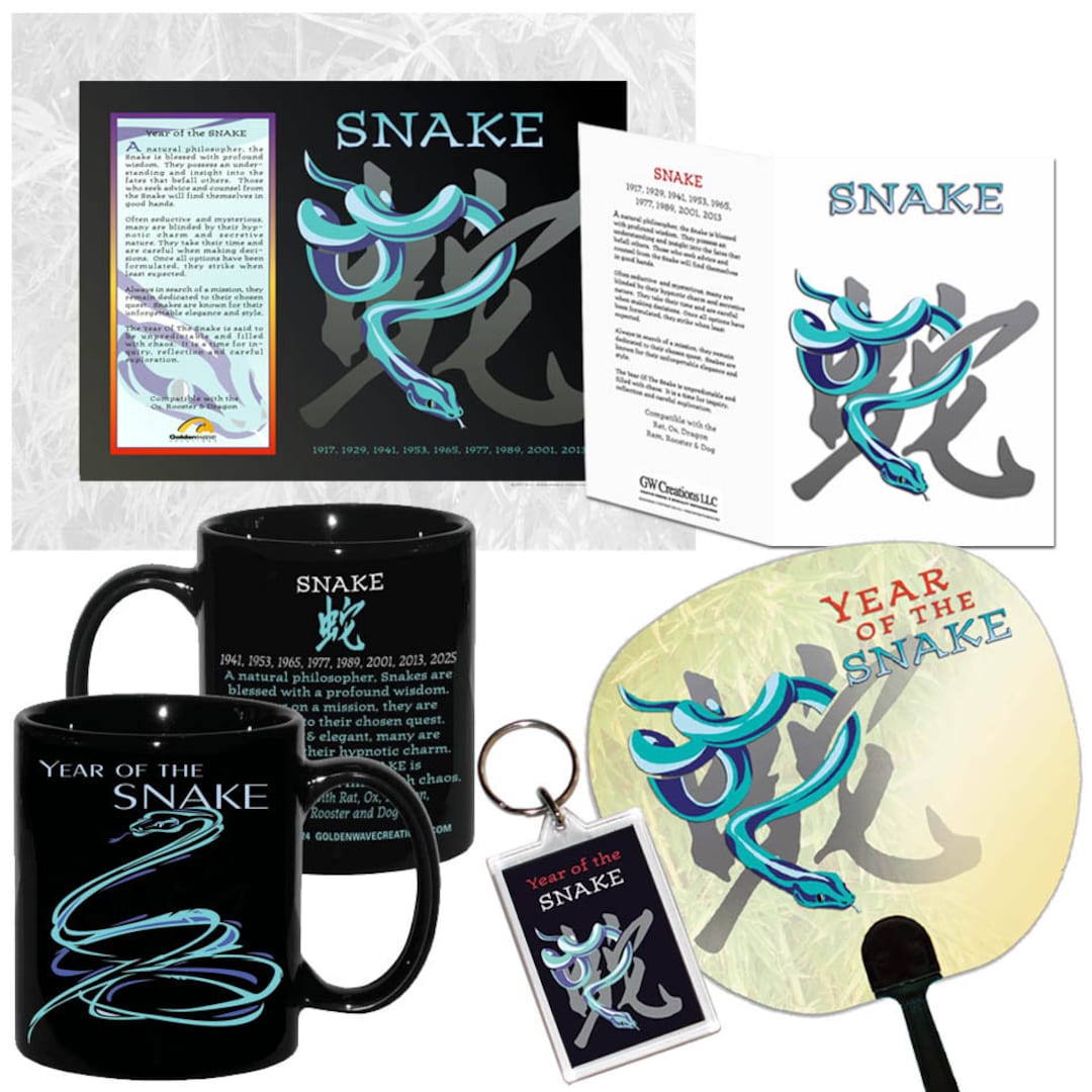 Year of the SNAKE Asian Oriental Chinese Zodiac Horoscope 6pc. Gift Set ...
