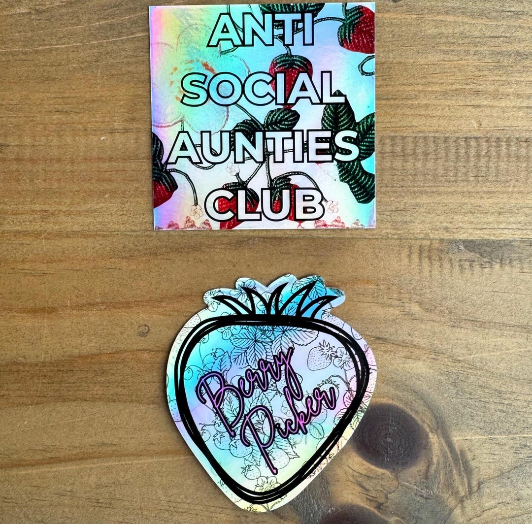 Native Slang Holographic Stickers - “berry Picker” “auntie, It’s a Vibe ...