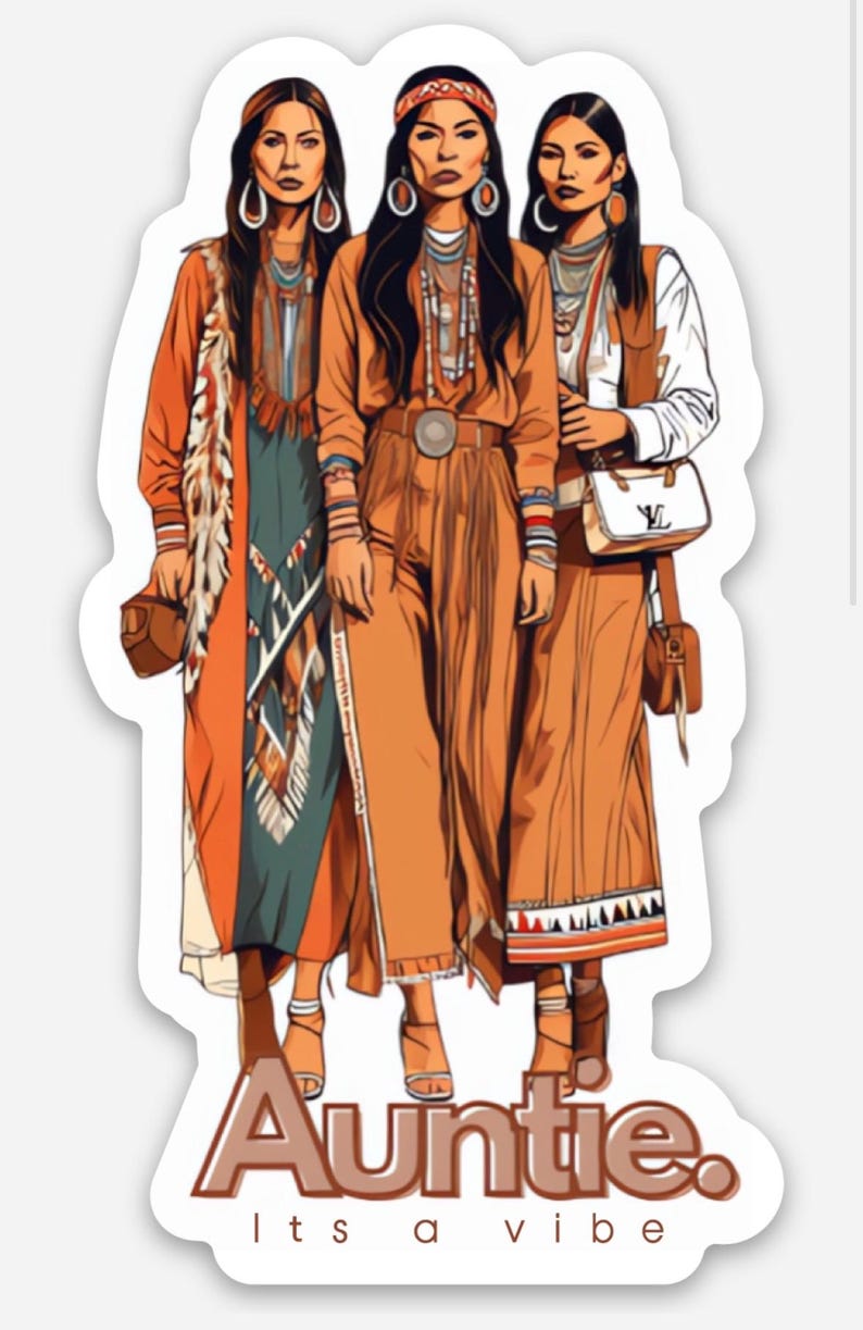 Native American "auntie" Sticker | 3-inch Die-cut Vinyl Sticker ...