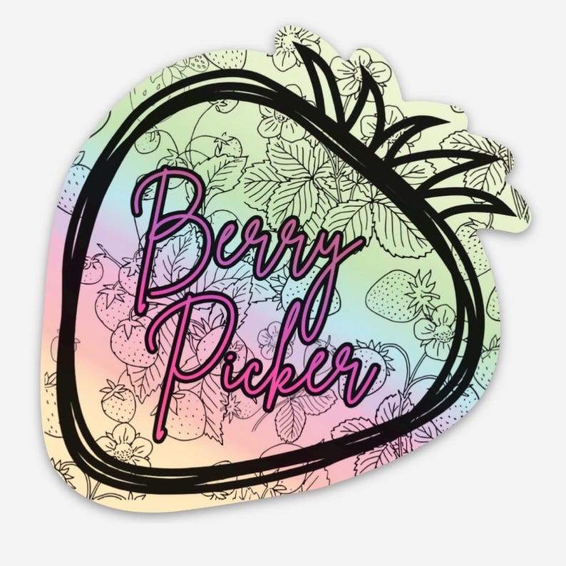 Native Slang Holographic Stickers - “berry Picker” “auntie, It’s a Vibe ...