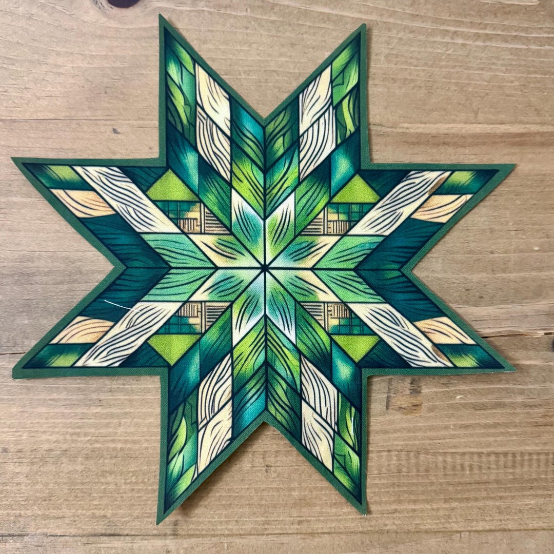 Star Quilt “sweet Grass” Appliqué – Iron-on Patch for Ribbon Skirts ...