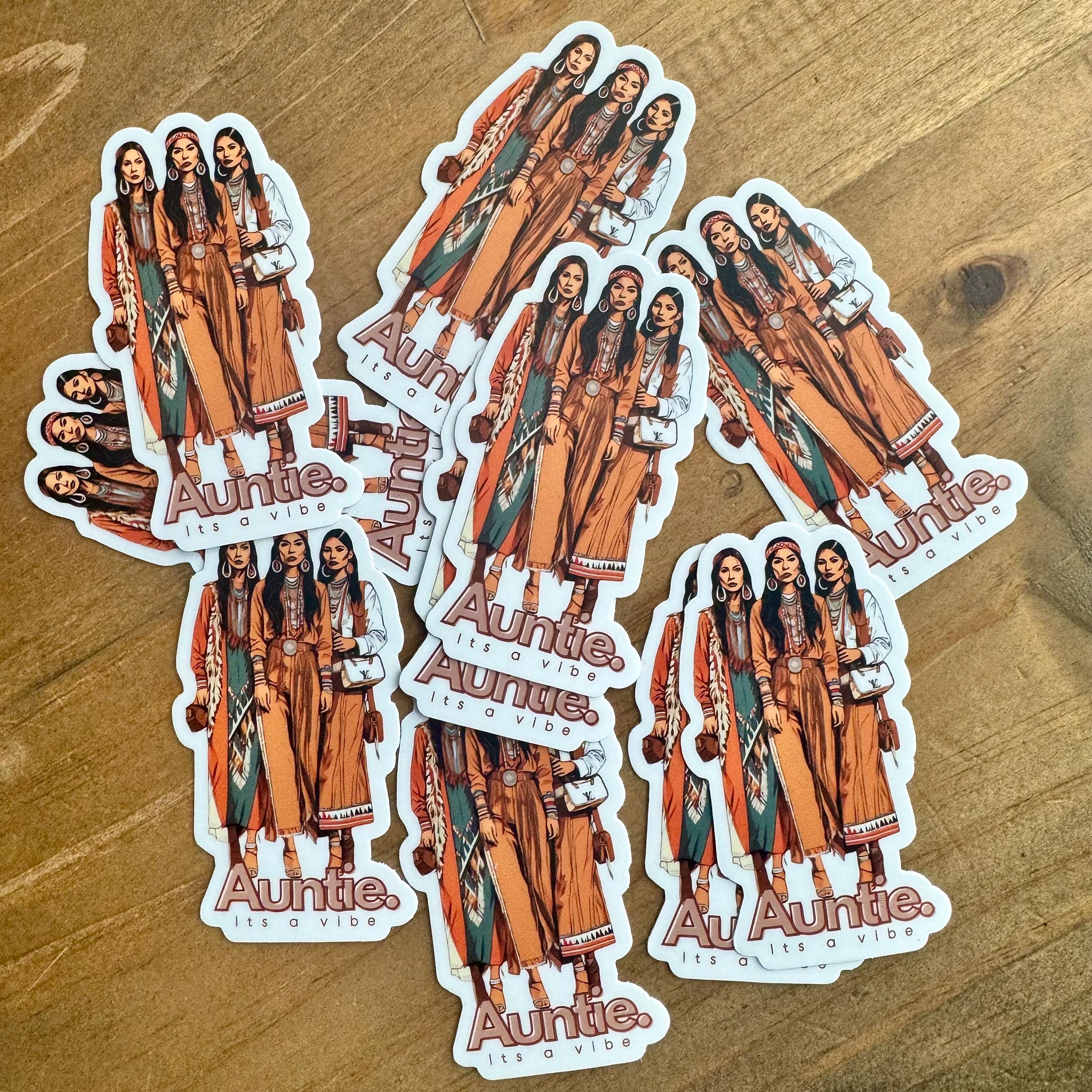 Native American "auntie" Sticker | 3-inch Die-cut Vinyl Sticker ...