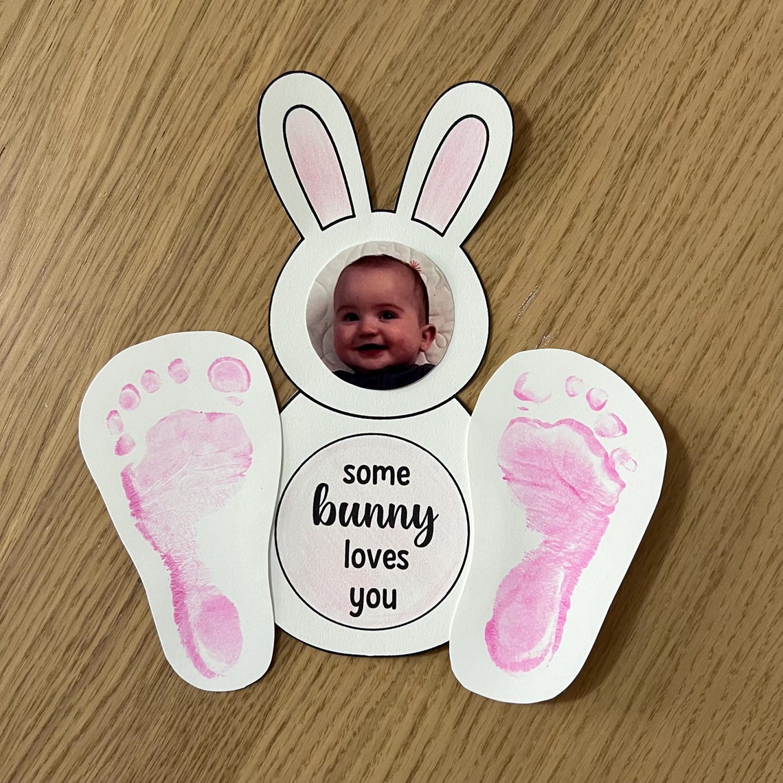 Springtime Child's Footprint Craft Template - Easter Bunny Footprint ...