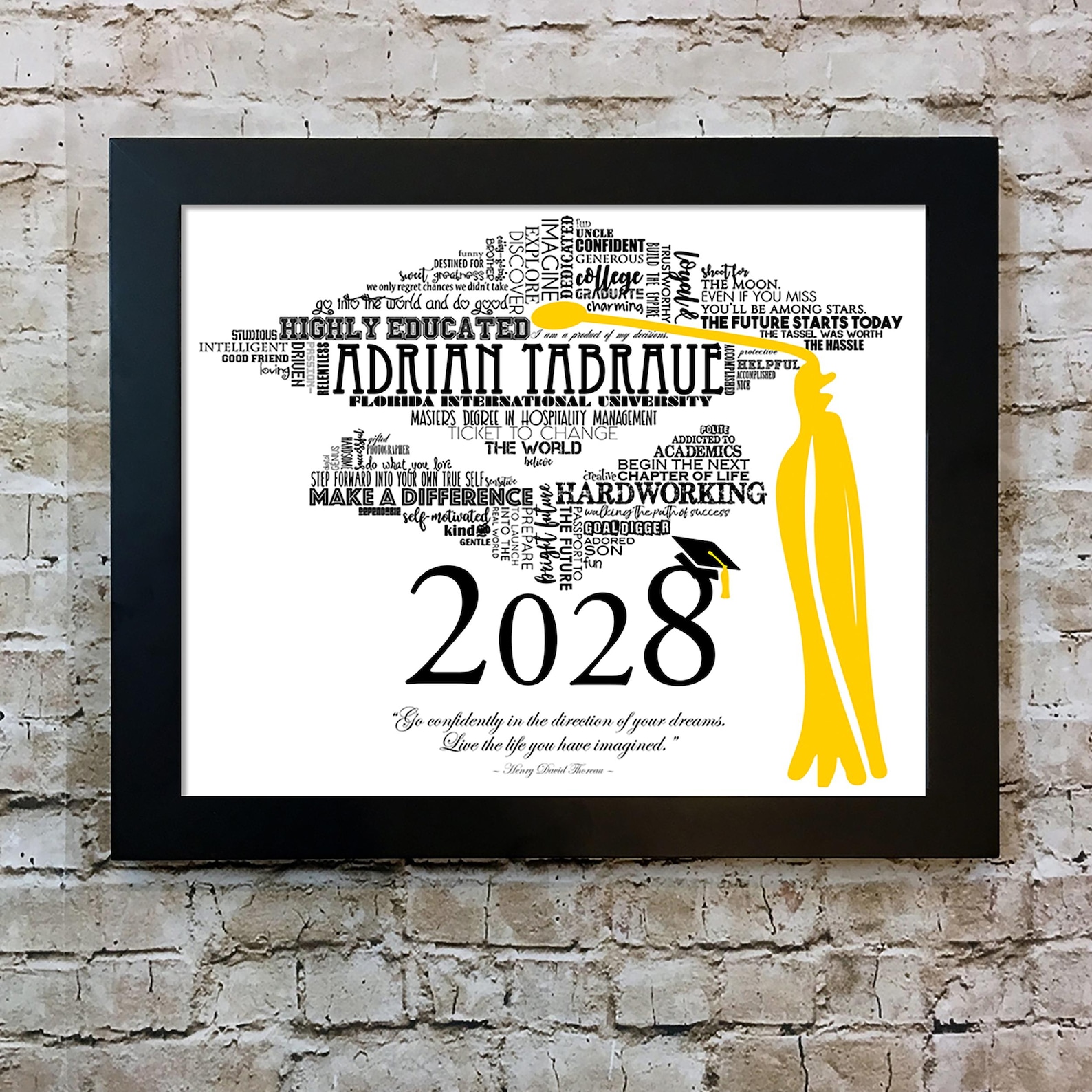 Personalized Graduation Cap Word Art | Custom Graduation Gift (digital ...