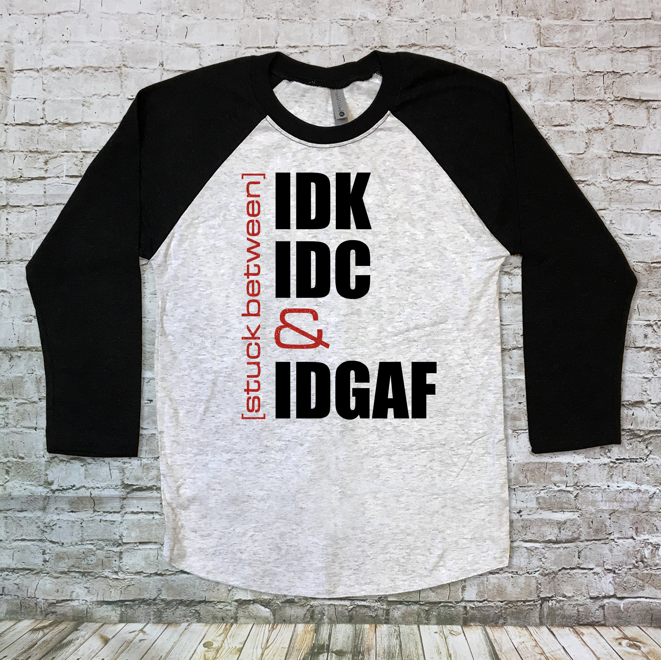 Stuck Between IDK IDC IDGAF Shirt Idk Idc Idgaf Idk Idc | Etsy