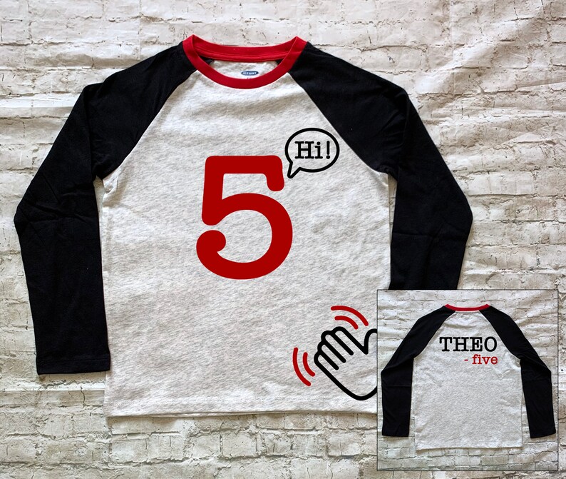 Hi 5 Boy's Birthday Shirt Personalized Little Boy's - Etsy