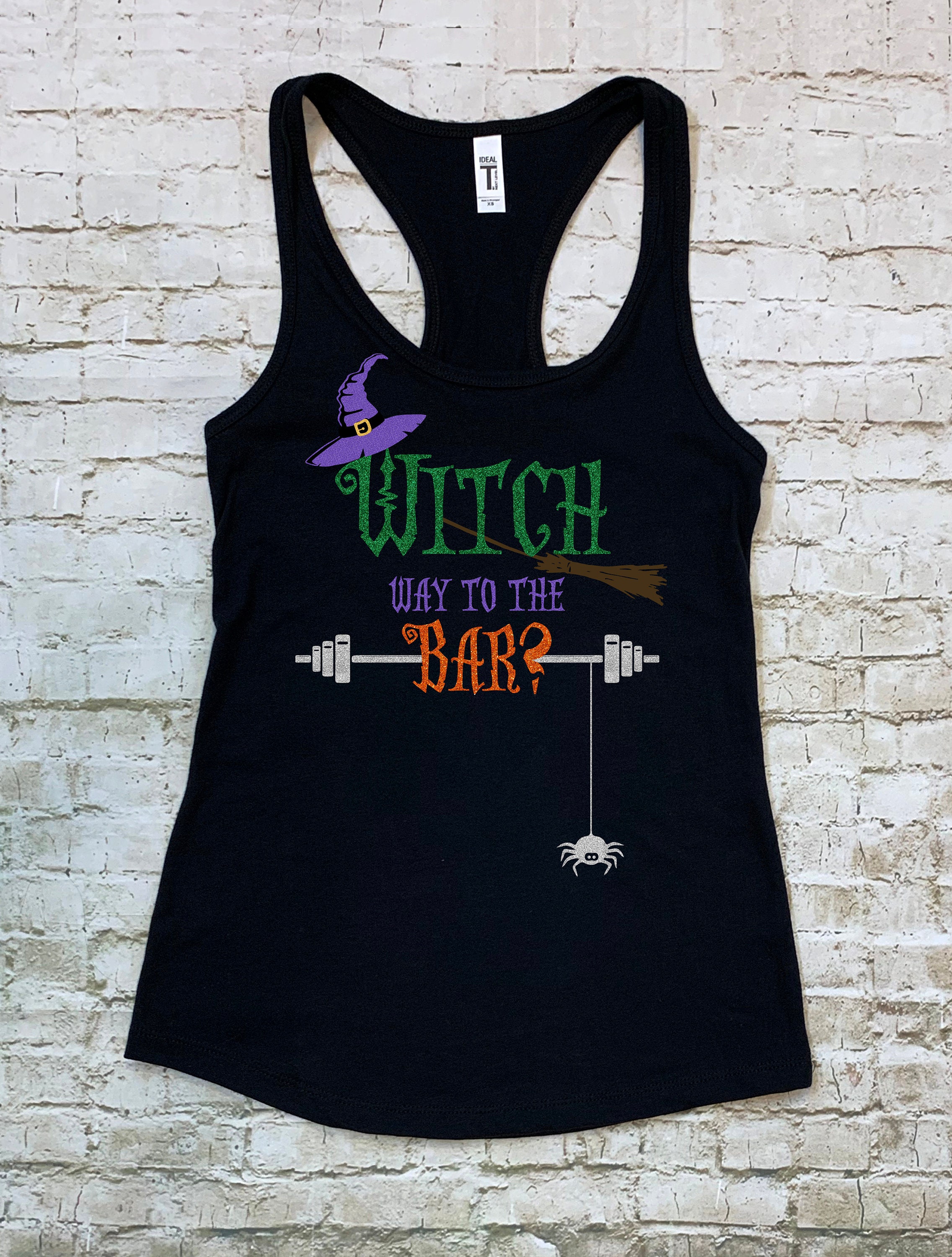 Witch Way to the Bar Halloween Fitness Tank Top | Funny Halloween ...