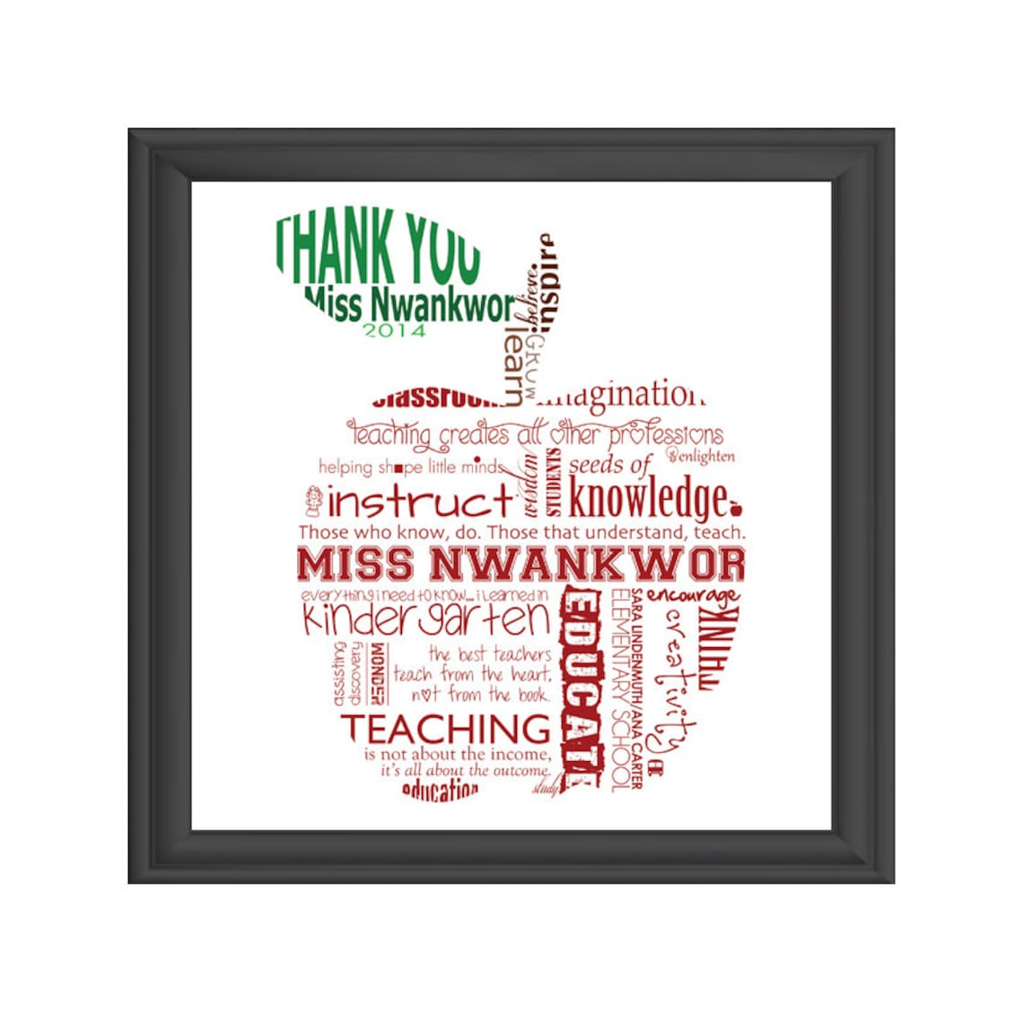 Personalized Teacher Appreciation Word Art Personalized Thank - Etsy