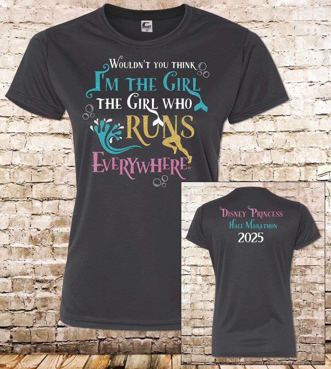 The Girl Who RUNS Everywhere Disney Little Mermaid Themed Race Shirt ...