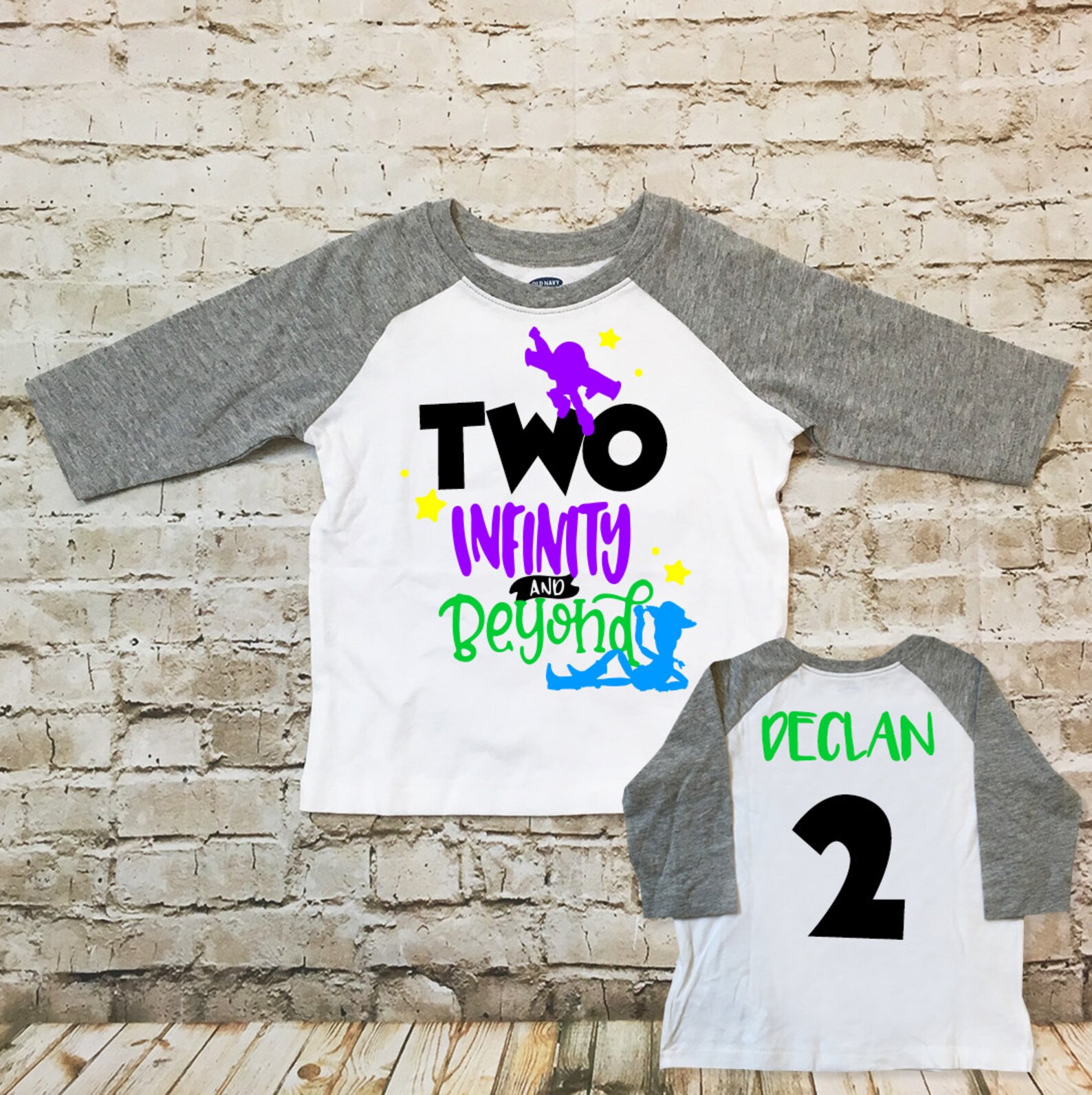 TWO Infinity and Beyond Boy's 2nd Birthday Shirt Buzz | Etsy