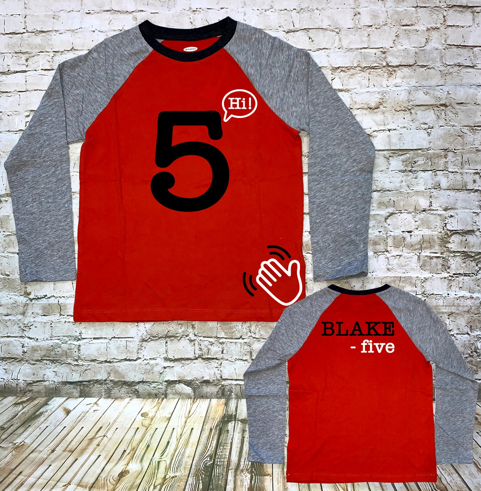 Hi 5 Boy's Birthday Shirt Personalized Little Boy's - Etsy
