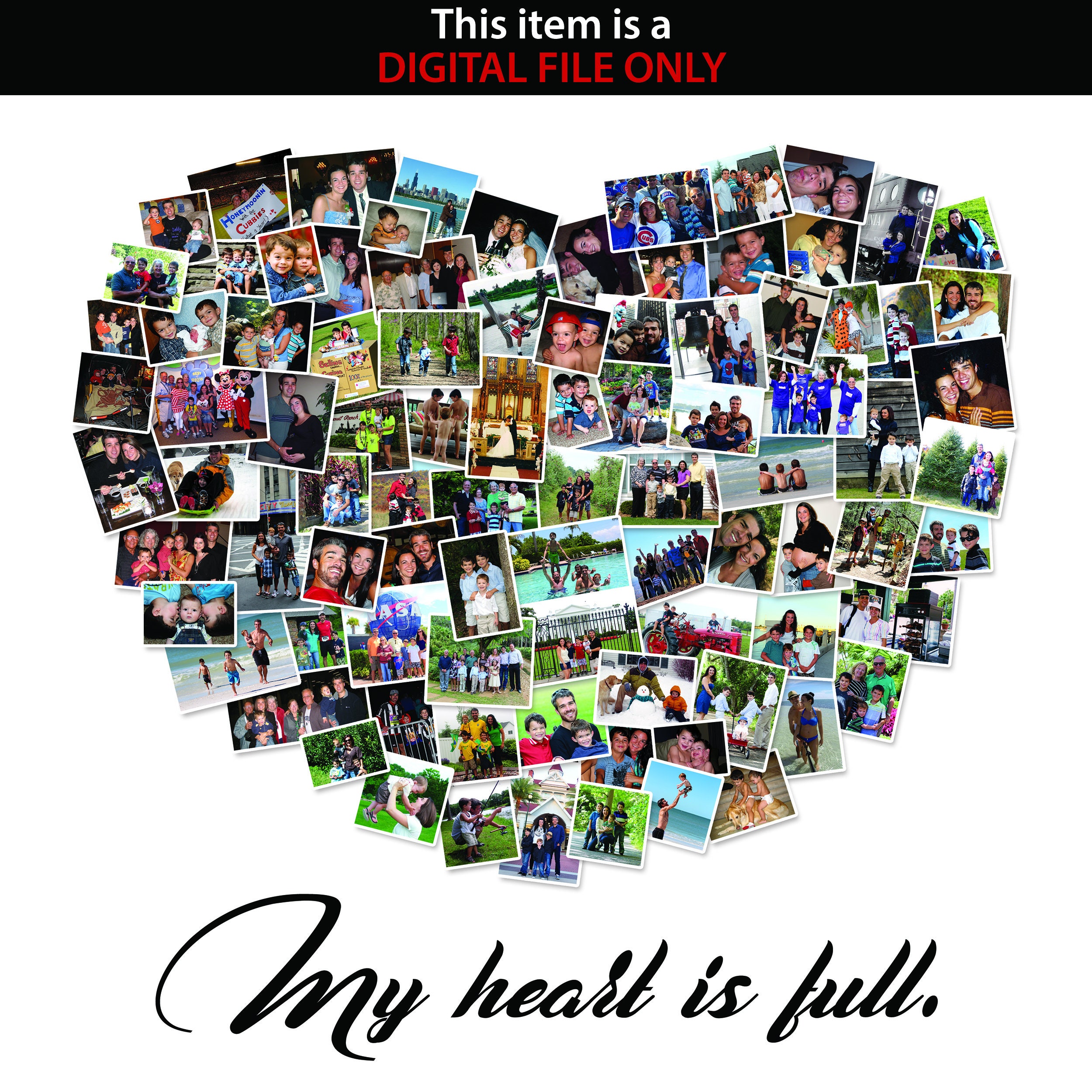 My Heart is Full Custom Photo Collage DIGITAL FILE ONLY - Etsy