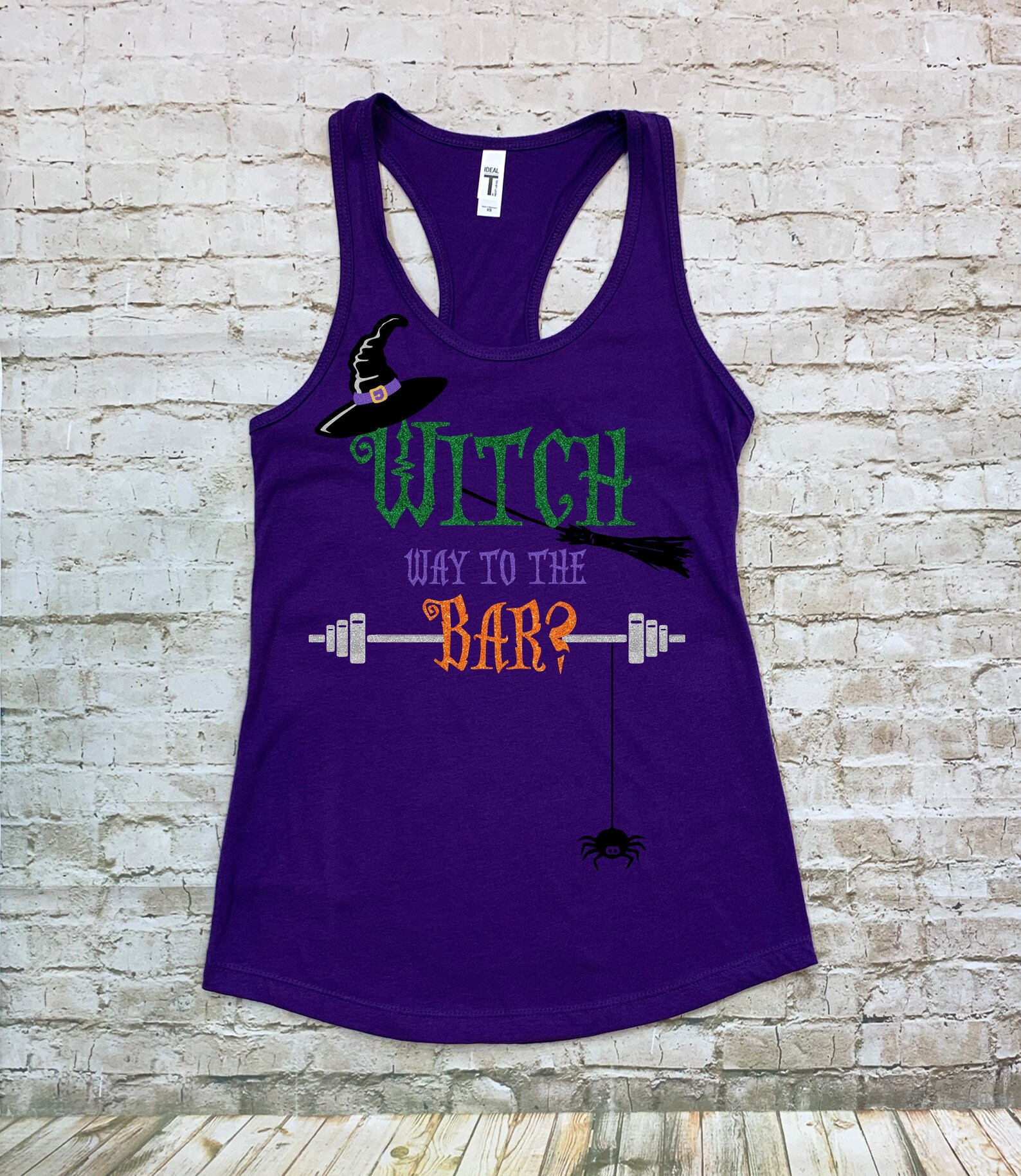 Witch Way to the Bar Halloween Fitness Tank Top | Funny Halloween ...