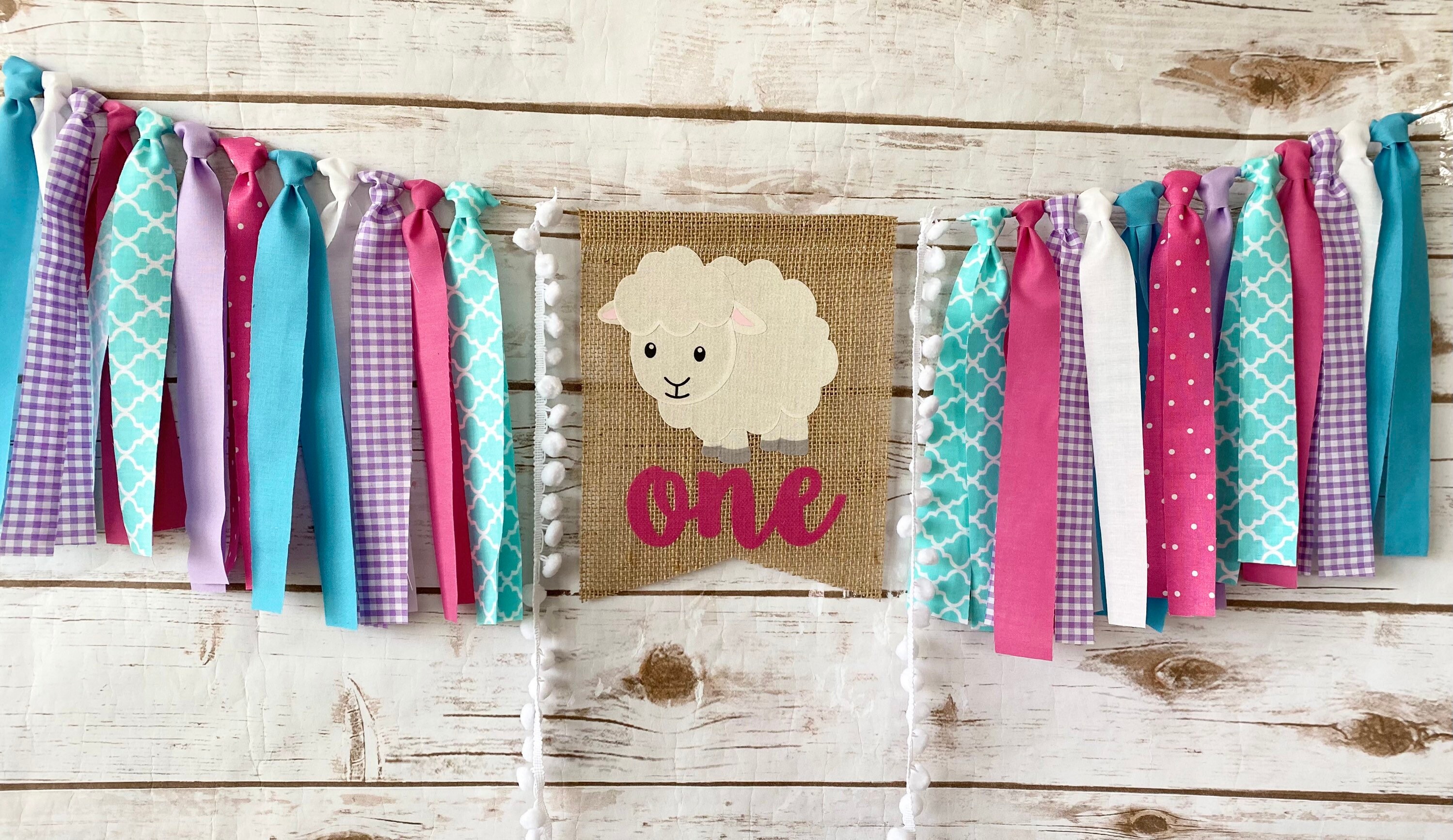 Lamb Birthday Banner Sheep Highchair Banner Lamb First | Etsy