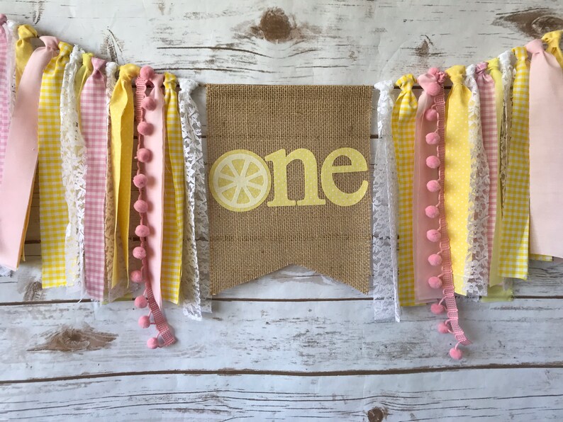 Pink Lemonade Highchair Banner Pink Lemonade Fabric Banner | Etsy
