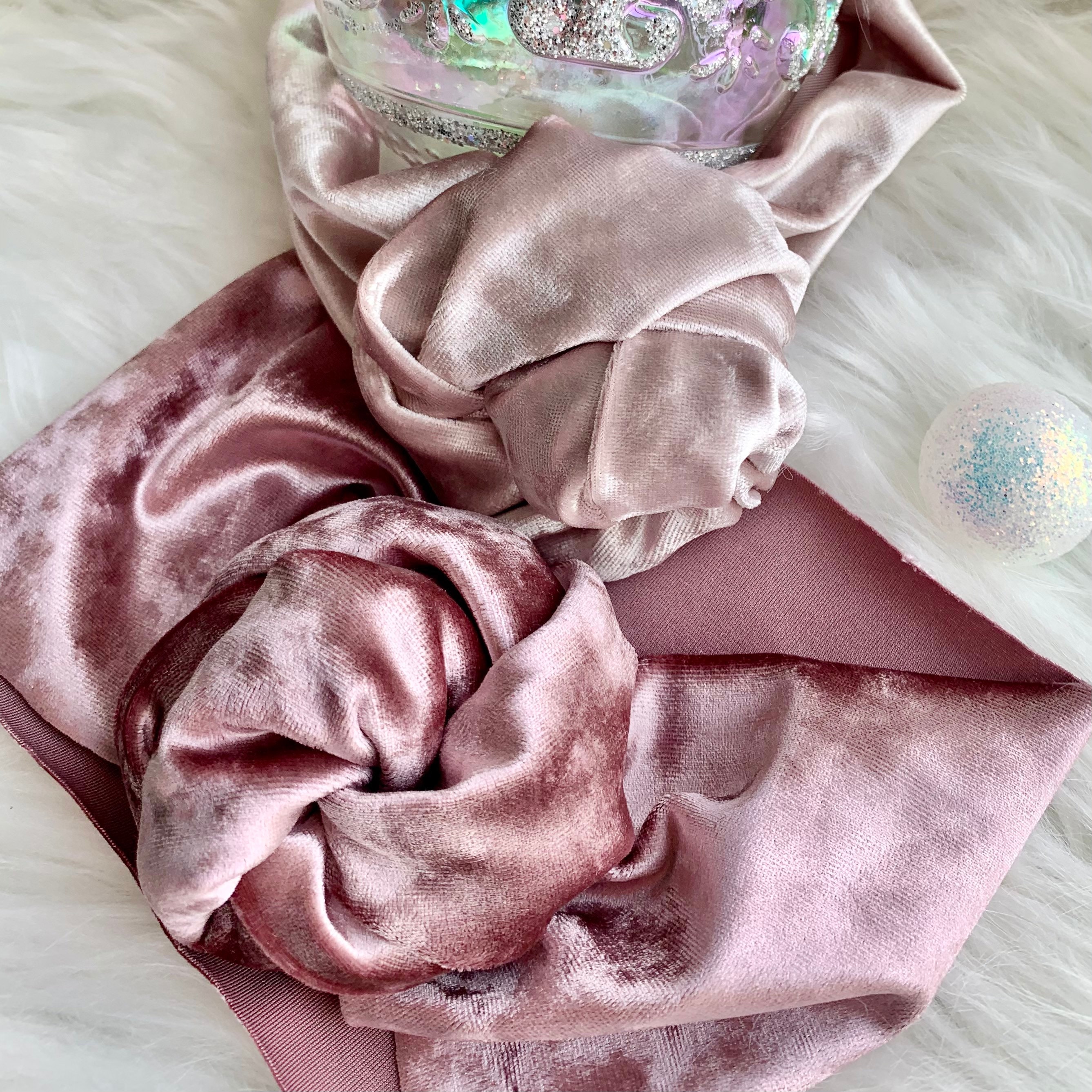 Crushed Velvet Head Wrap / Girls Top Knot / Girls Winter Headband ...