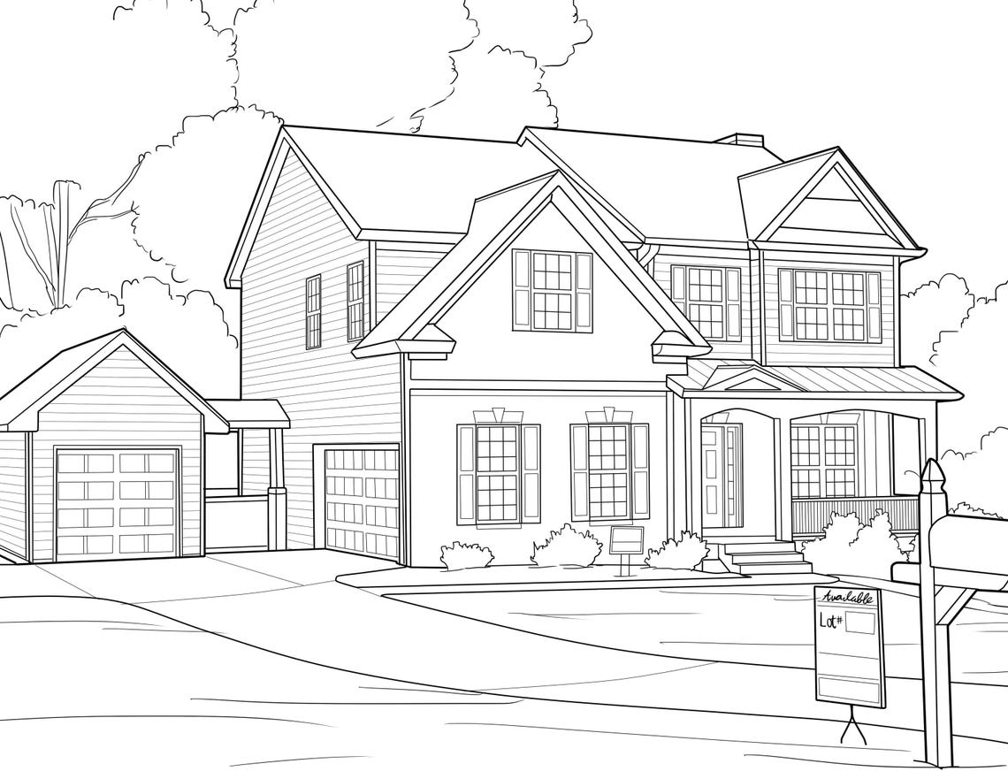 First Home Illustration | Digital Print | Realtor Closing Gift | Custom ...