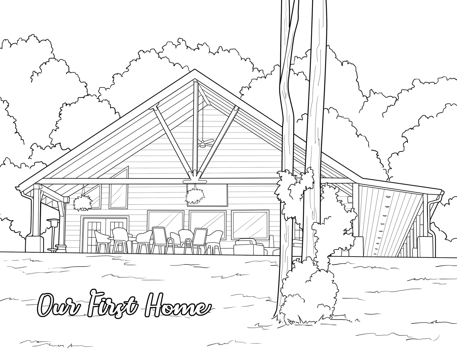 First Home Illustration | Digital Print | Realtor Closing Gift | Custom ...