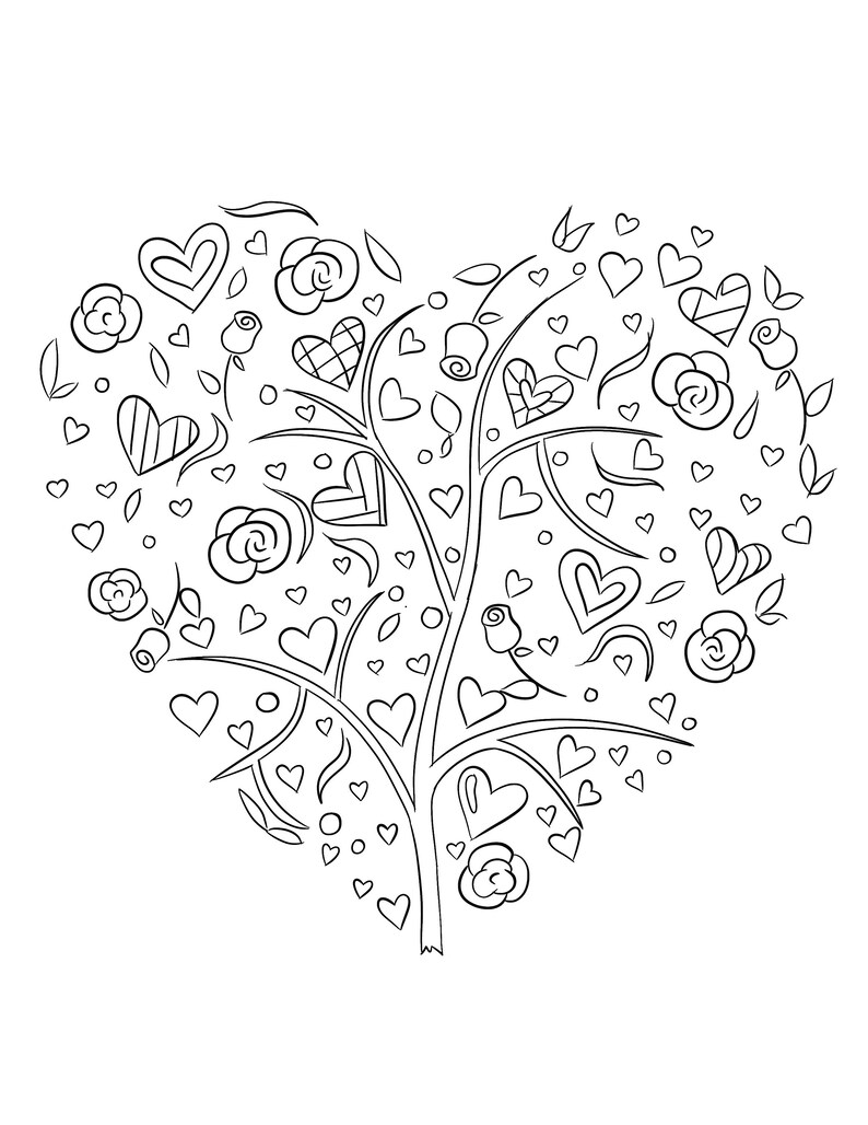 Valentine's Day Coloring Pages Heart Designs Valentine's Day Activity ...
