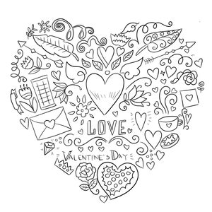 Valentine's Day Coloring Pages | Heart Designs | Valentine's Day ...