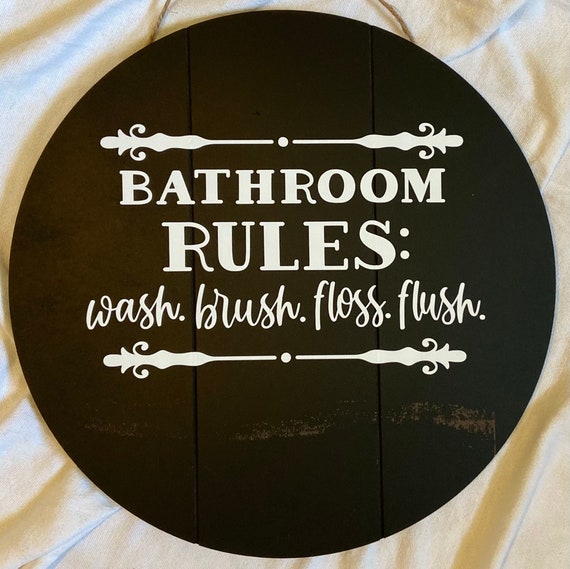 Shiplap Bathroom Sign bathroom Rules - Etsy