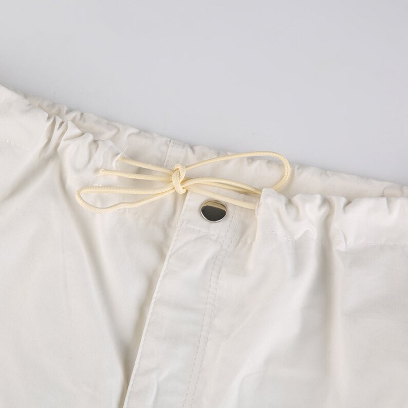 Y2k Baggy Cargo Trousers Khaki White Parachute Pants Etsy Uk
