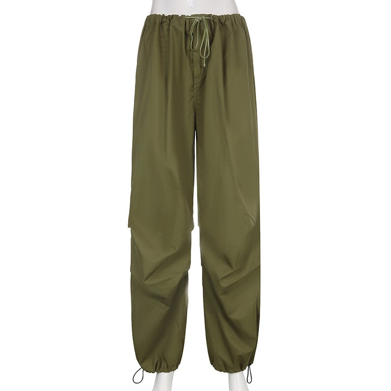 Y2k Baggy Cargo Trousers Khaki White Parachute Pants Etsy Uk