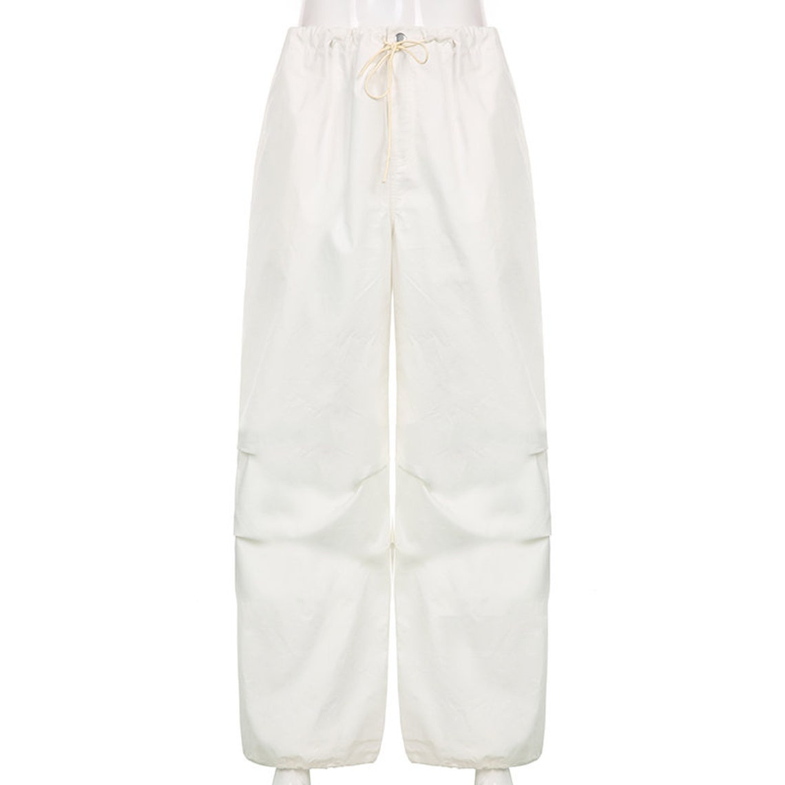 Y2k Baggy Cargo Trousers Khaki White Parachute Pants Etsy Uk