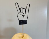 Rock Hand Cupcake Toppers Music Party Decorations Rock Star - Etsy
