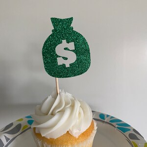 Money Bag Cupcake Toppers: Casino Party Decorations - Etsy