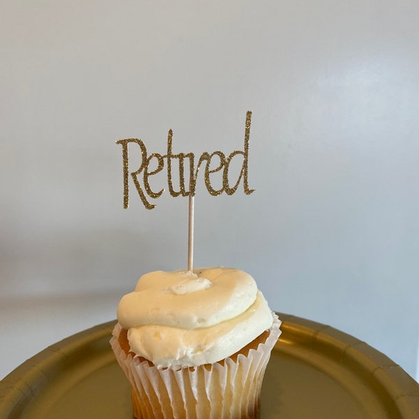 Retirement Cupcake Picks - Etsy
