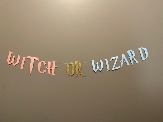 WITCH OR WIZARD Banner Witch or Wizard Wizard Party Potter - Etsy