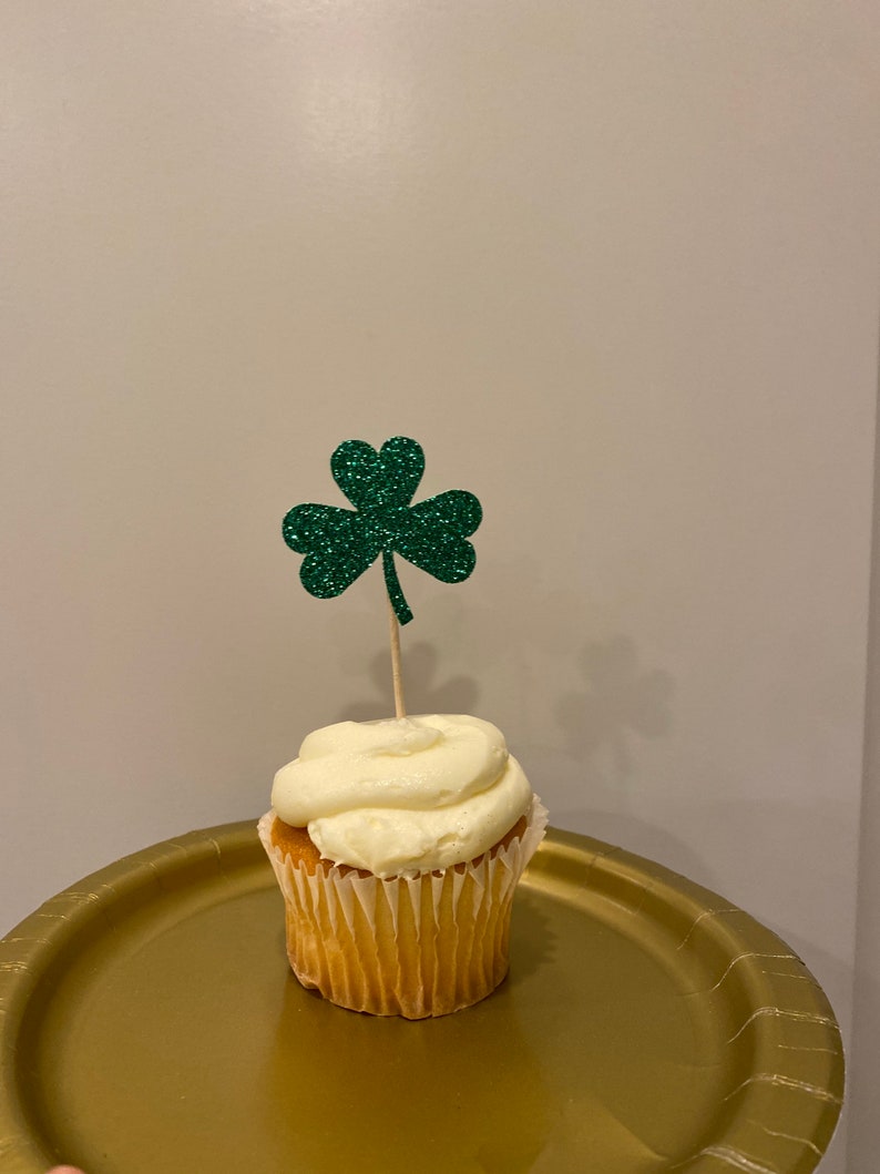 Shamrock Cupcake Toppers, 4 Leaf Clover Cupcake Toppers, Shamrock Food ...