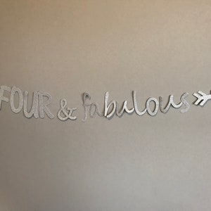 Four and Fabulous Banner, Four Banner, Fabulous Banner, Fourth Birthday ...