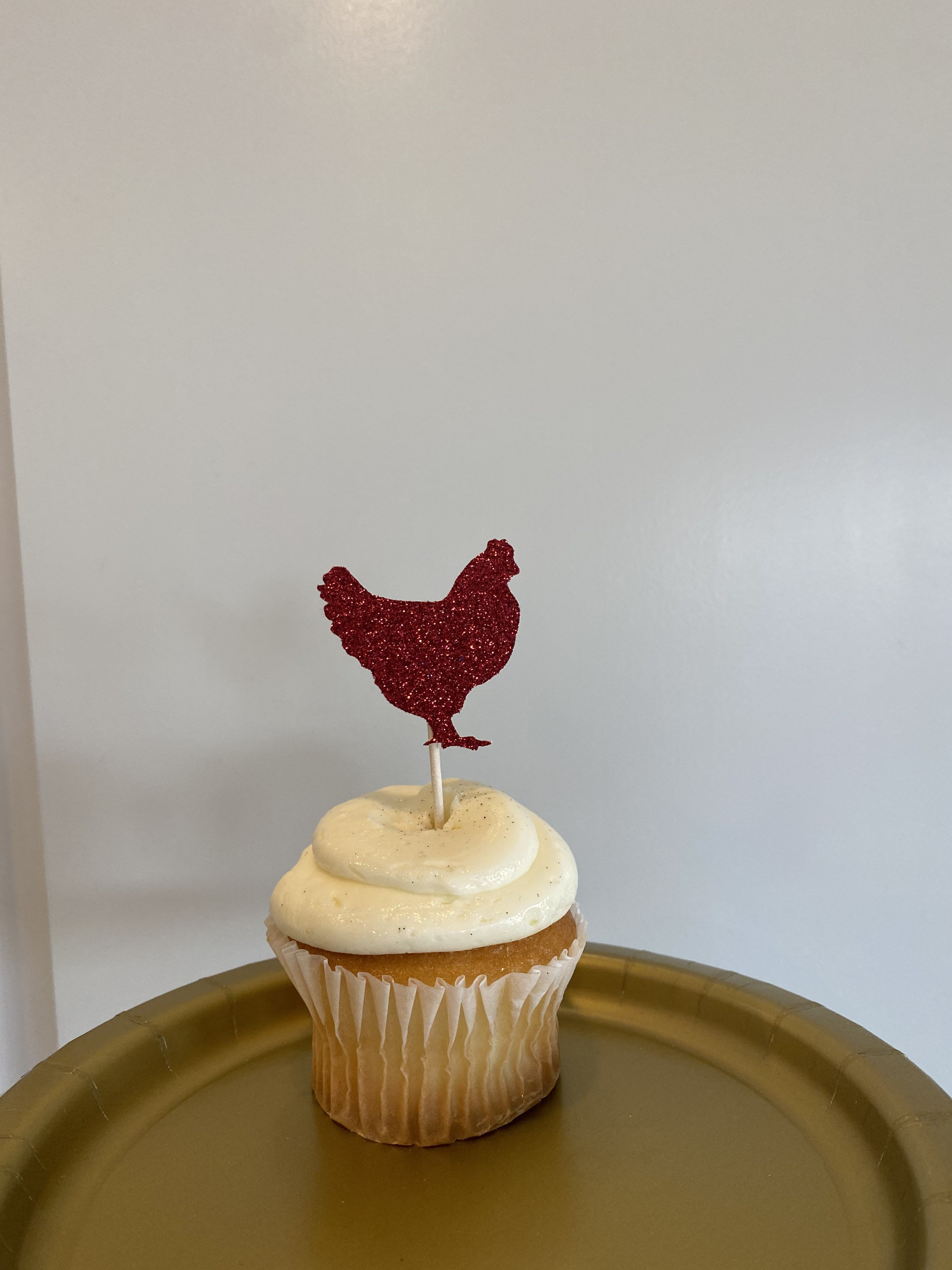 Chicken Cupcake Toppers Rooster Food Picks Farm Party Decor - Etsy