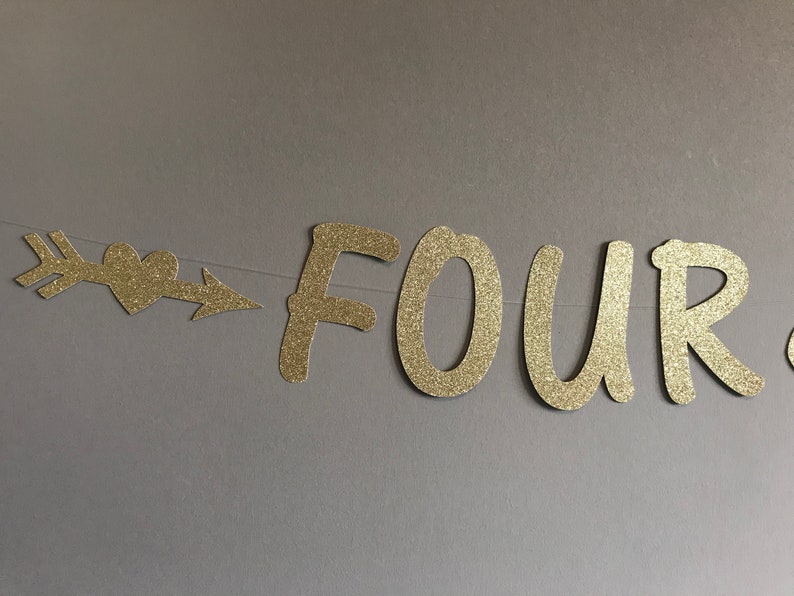 Four and Fabulous Banner, Four Banner, Fabulous Banner, Fourth Birthday ...