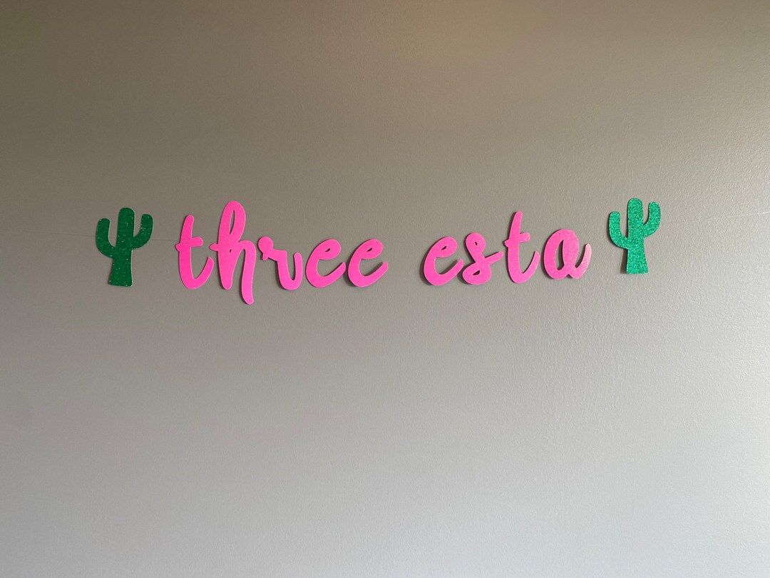 Three Esta Party Decor, Third Birthday Fiesta Theme Party, Cactus ...