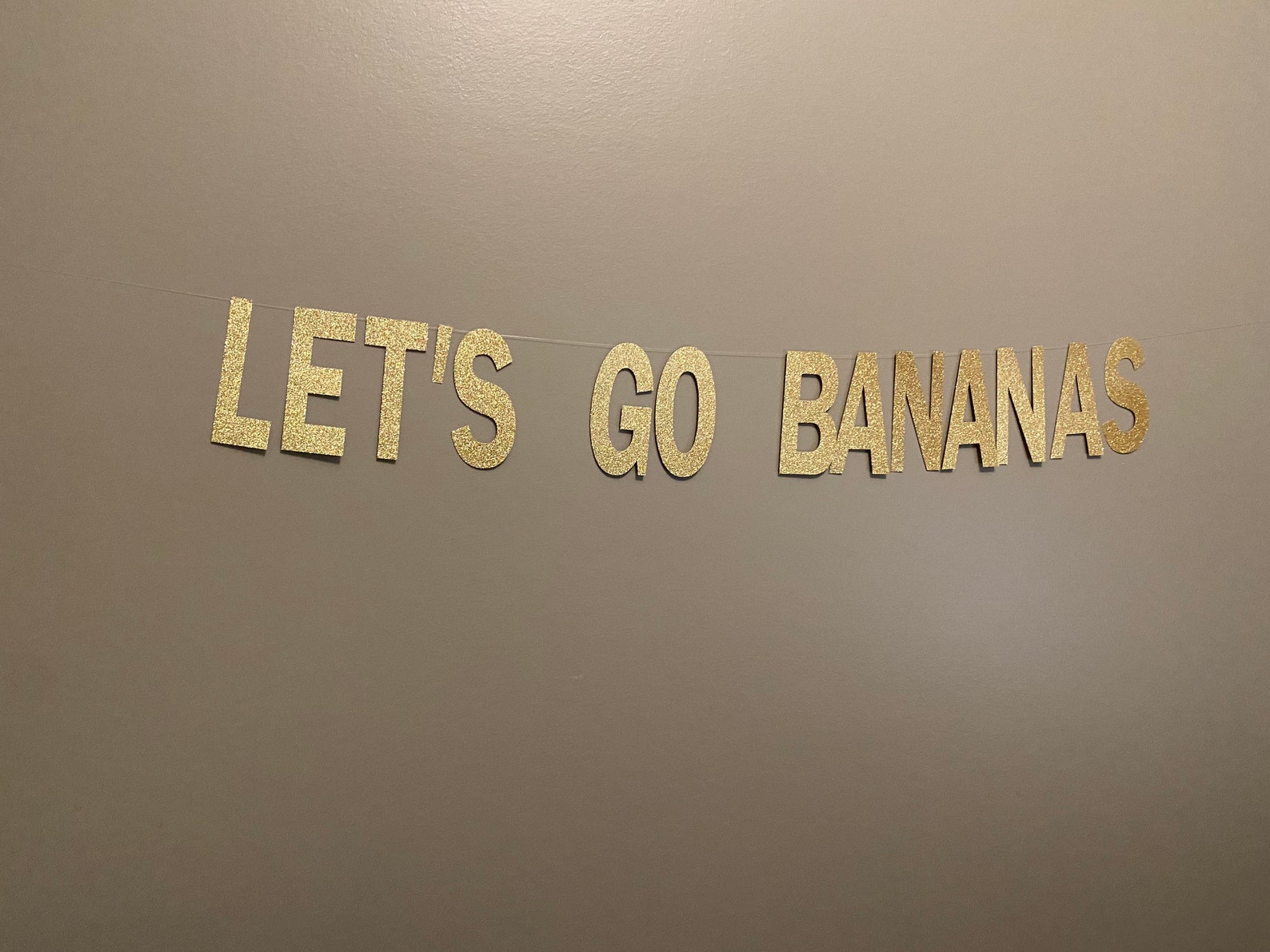 Let's Go Bananas Banner: Glitter Monkey Party Decorations - Etsy