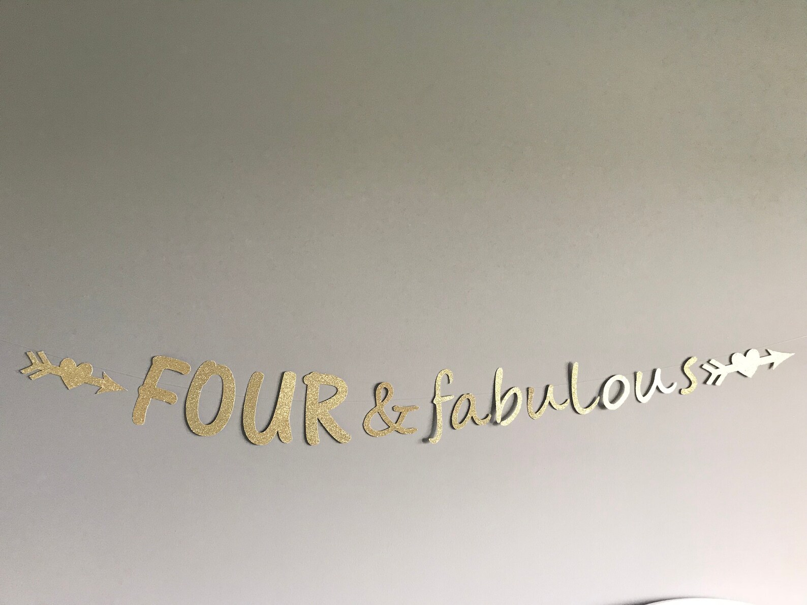 Four and Fabulous Banner, Four Banner, Fabulous Banner, Fourth Birthday ...