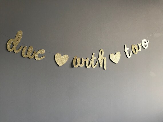 Twins Baby Shower Banner / Twins Banner / Due With Two Banner - Etsy