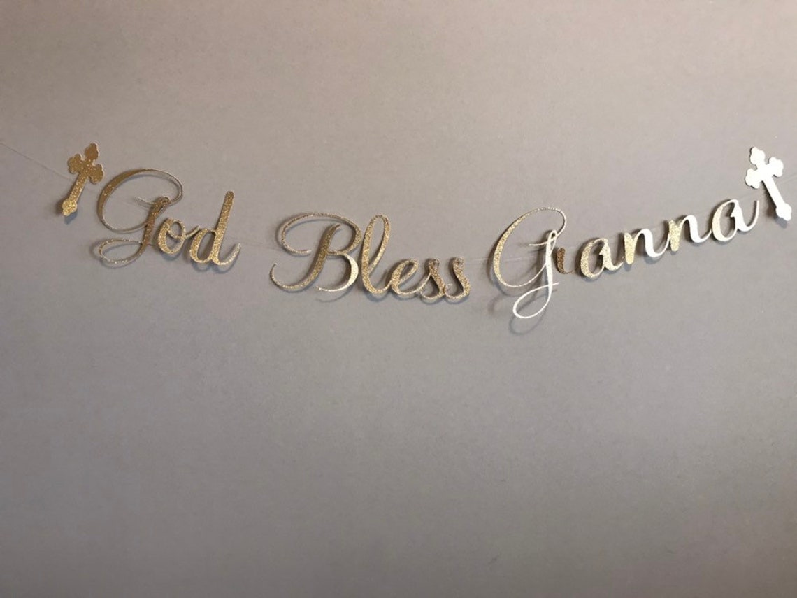 God Bless Banner Christening Banner Baptism Banner First - Etsy