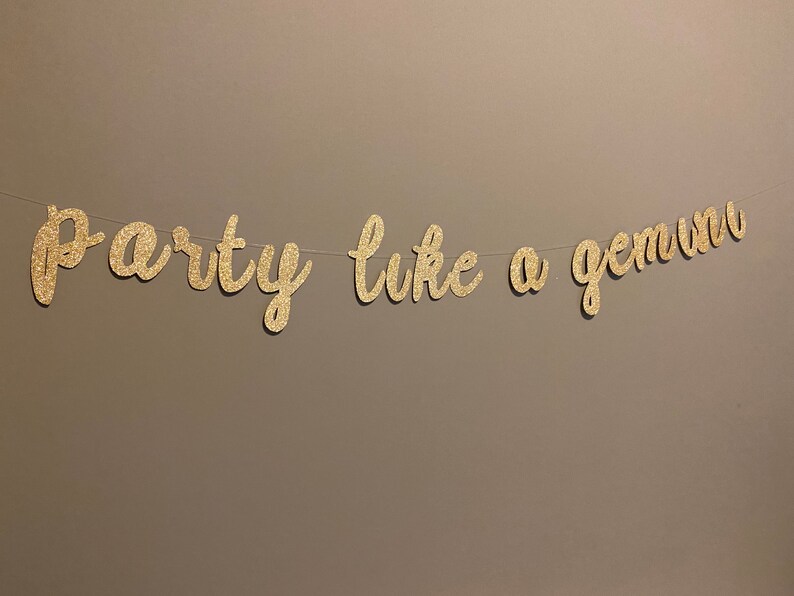 Party Like a Gemini Banner Gemini Season Birthday Adult - Etsy