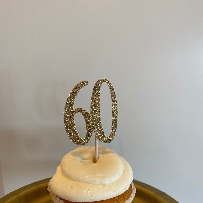 60th Cupcake Toppers - Etsy