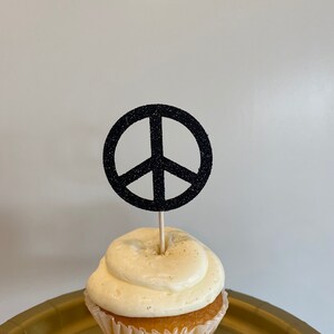 Peace Cupcake Toppers, Peace Sign Food Picks, Groovy Party Decorations ...