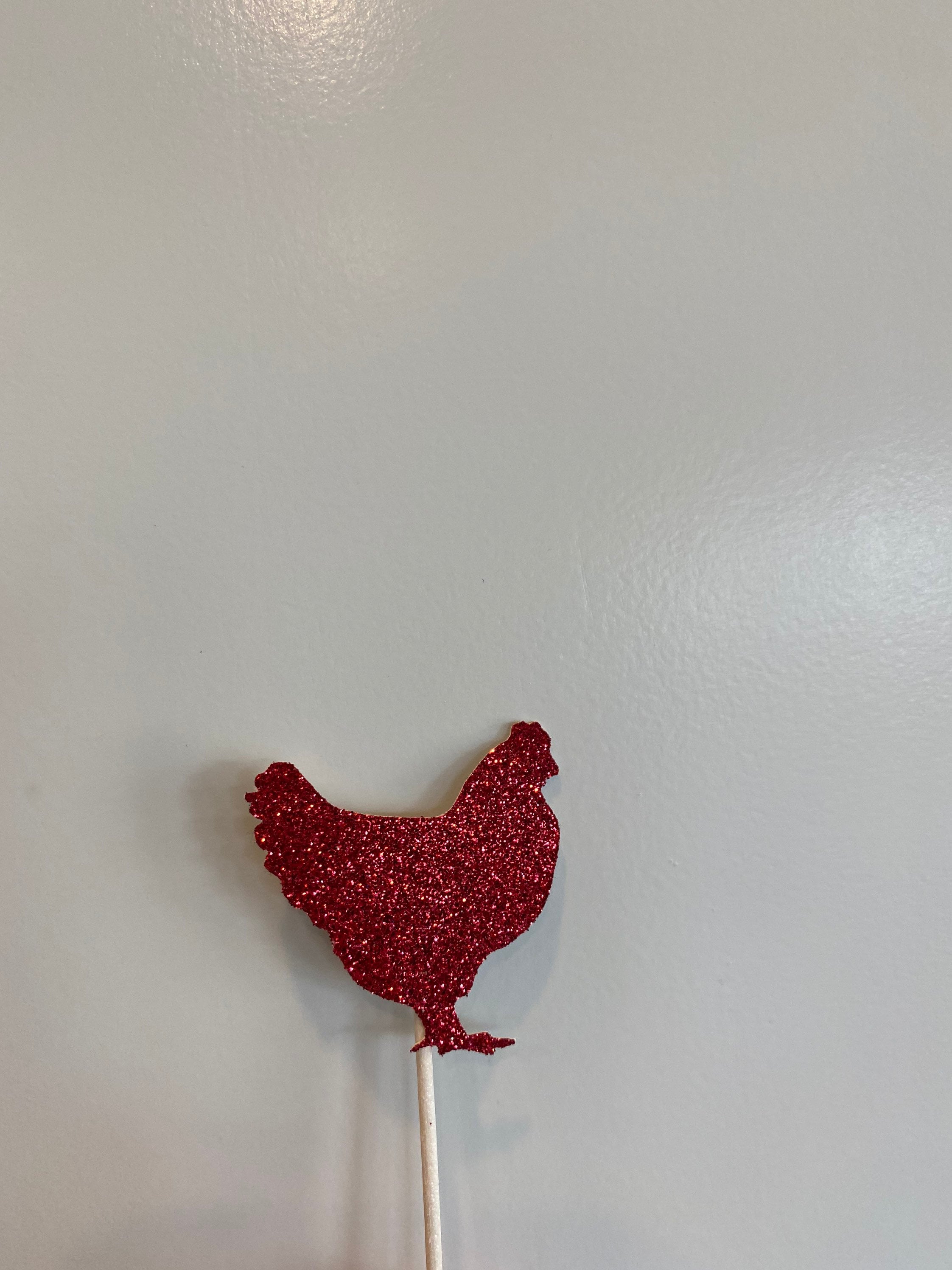 Chicken Cupcake Toppers Rooster Food Picks Farm Party Decor - Etsy