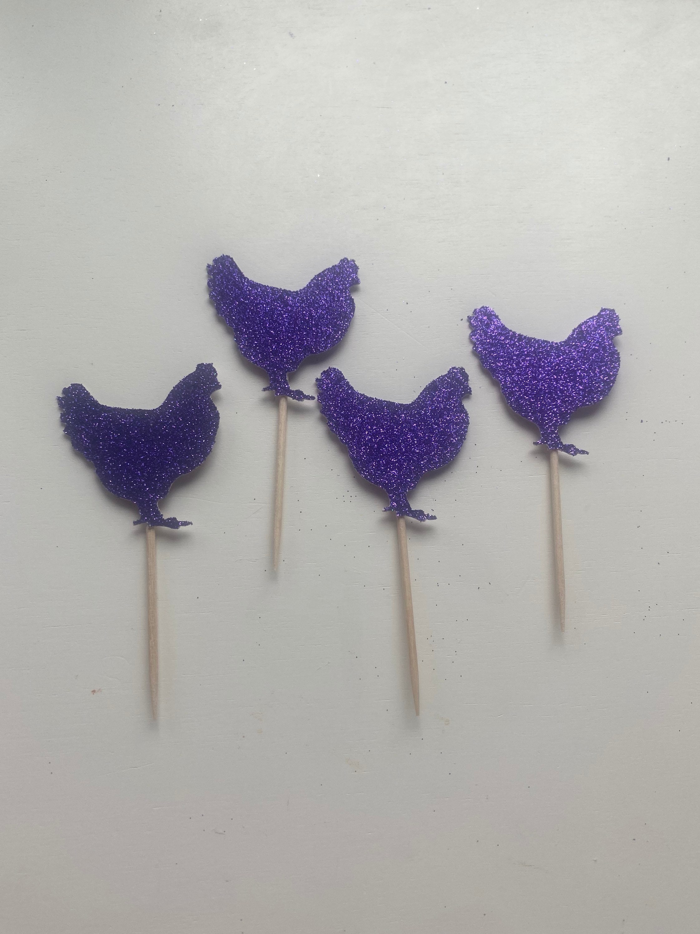 Chicken Cupcake Toppers Rooster Food Picks Farm Party Decor - Etsy