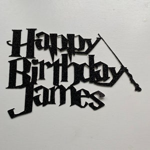 Wizard Themed Happy Birthday Cake Topper Wizard Birthday - Etsy